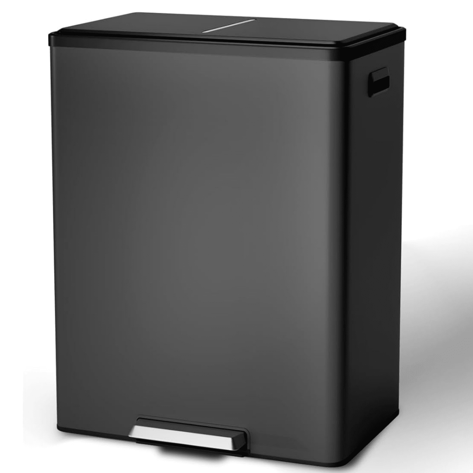 Garvee 16 Gallon Kitchen Trash Can, 30L+30L Step Dual Recycling Bin, Large Stainless Steel ...