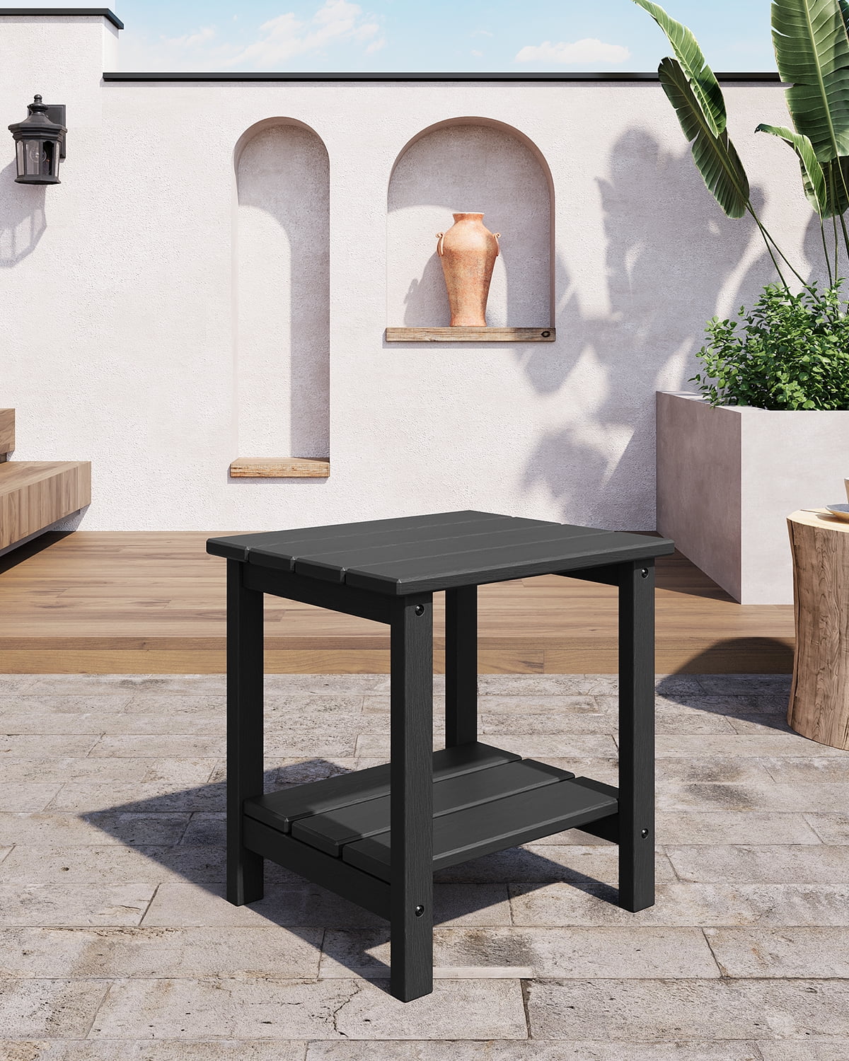 Garvee 18 Inch Adirondack 2-Tier Patio Side Tables, Outdoor Side Table ...