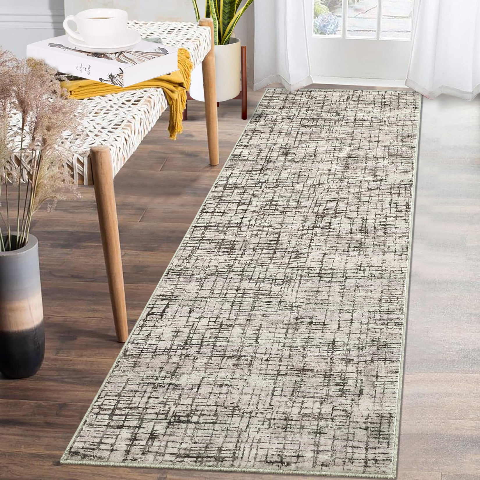 Garvee 2'x6' Runner Rug Modern Abstract Rug Washable Non-Slip Bedroom ...