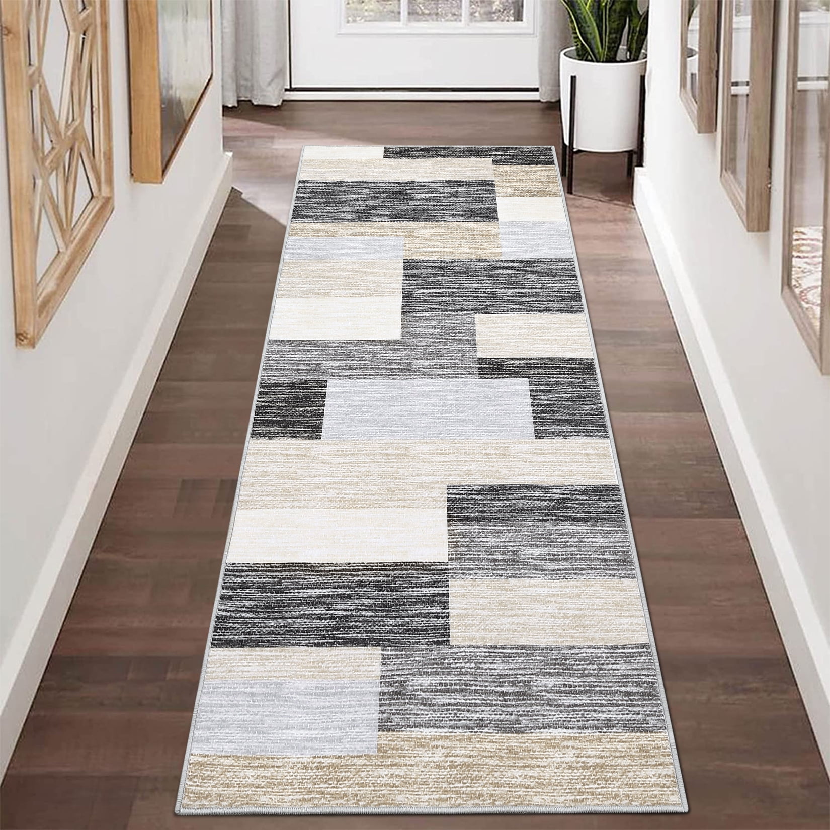 Garvee 2'x6' Runner Rug Modern Geometric Rug Runners Non-Slip Bedroom ...