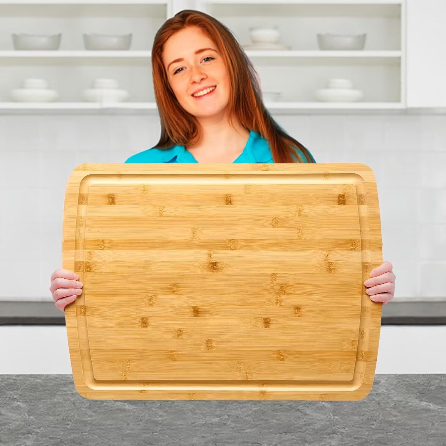 Garvee 20x15 inch Bamboo Cutting Board, Extra Large, Reversible ...