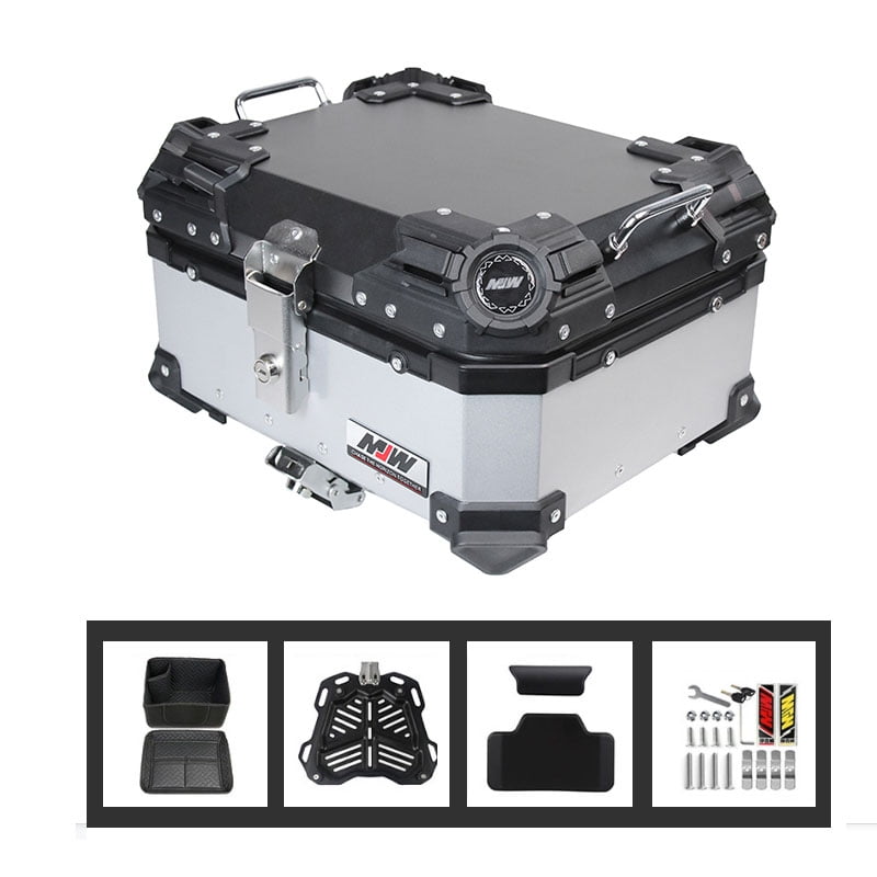 Garvee 28L Universal Motorcycle Top Case, Aluminum Alloy Trunk ...