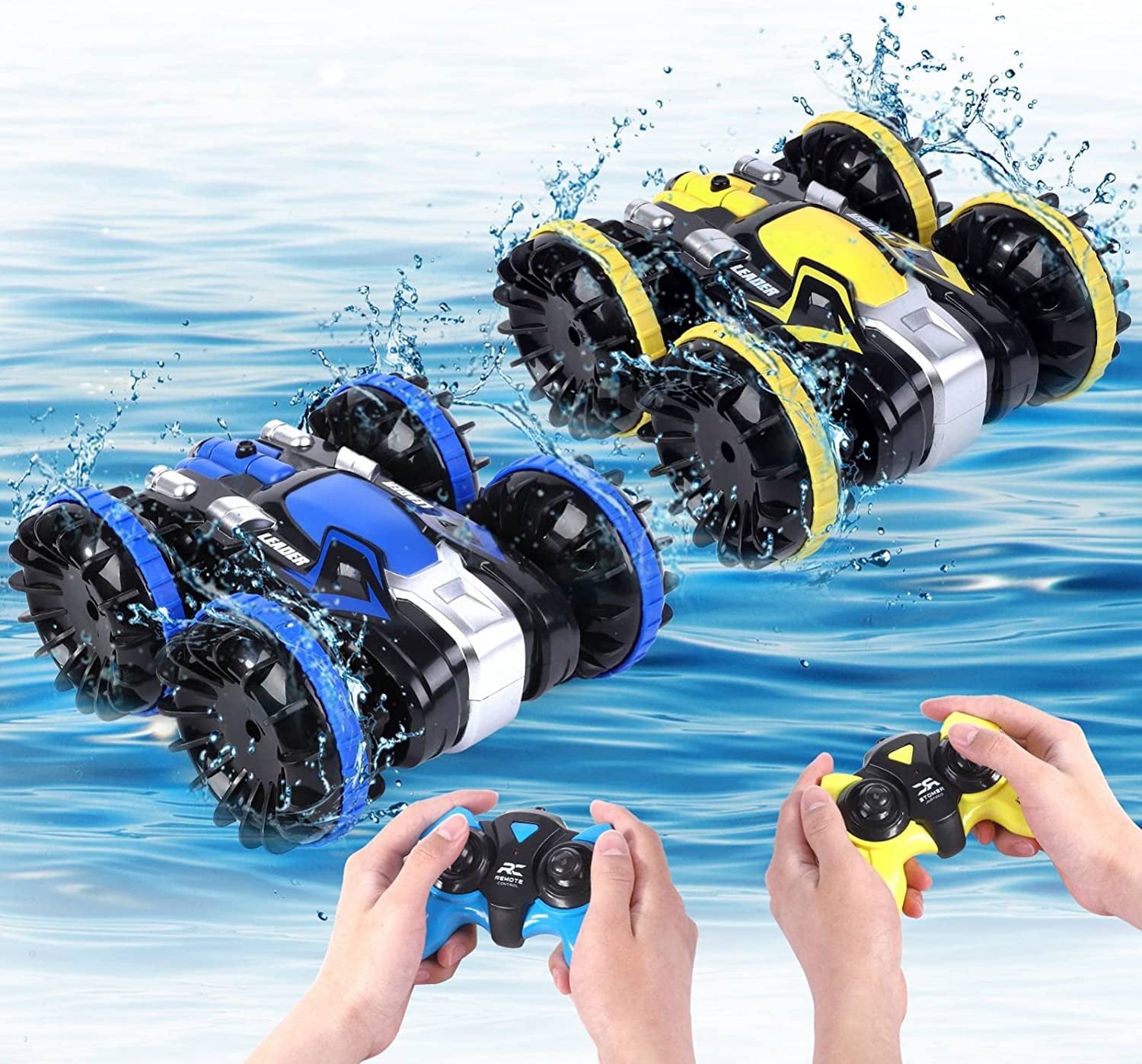 Garvee 2PACK Amphibious RC Car for Kids, 6-12 Years Old Boys Girls,All Terrain Water Beach Pool ...