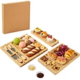 Garvee 3 in 1 Bamboo Food Boards Gift Set, Large Bamboo Cheese Board ...