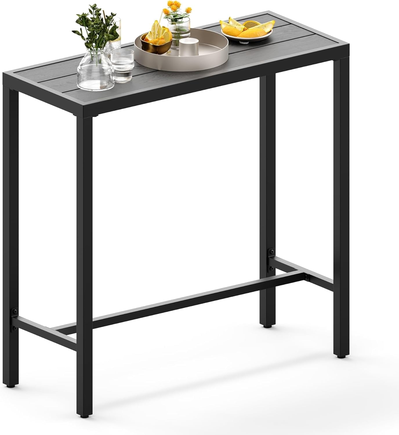 Garvee Rectangle Bar Table for Patio, Outdoor Counter Height Bar Table ...