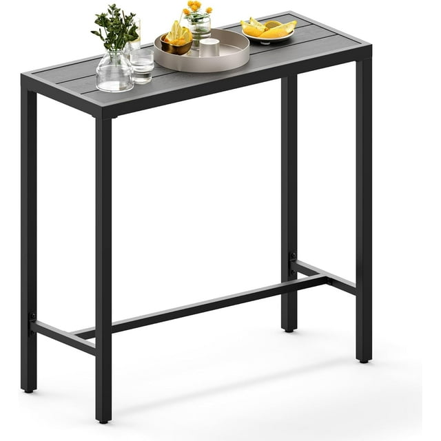 Garvee Rectangle Bar Table for Patio, Outdoor Counter Height Bar Table ...