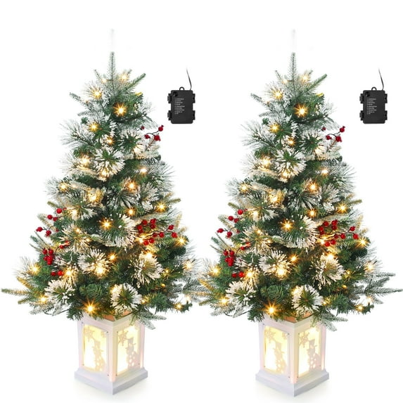 GARVEE 3ft Artificial Tabletop Christmas Tree, Prelit Warm LED, PVC ...