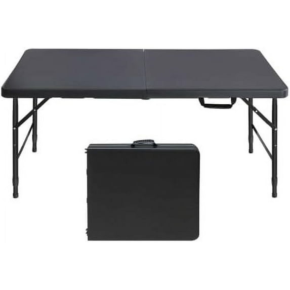 Garvee 4' Folding Table, Adjustable Height Plastic Table, Lightweight ...