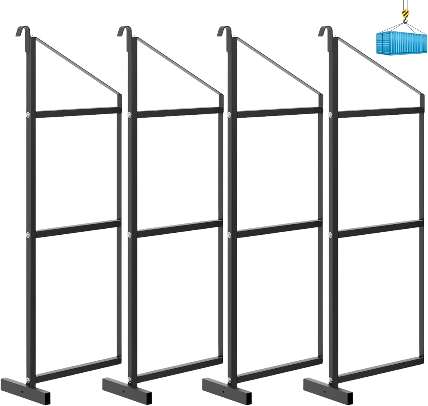Garvee 4 Packs 3 Tier Shipping Container Shelving Bracket, 22"D x 58"H ...