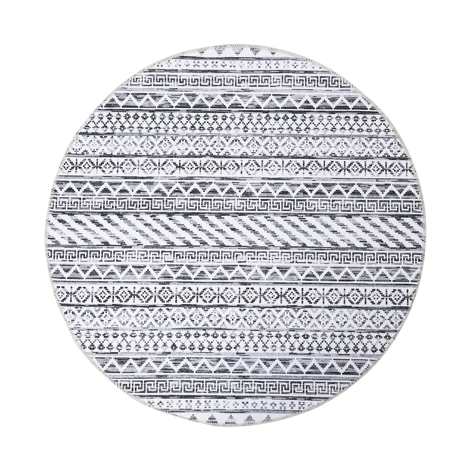 Garvee 4' x 4' Geometric Boho Round Rug Farmhouse Moroccan Indoor Low ...