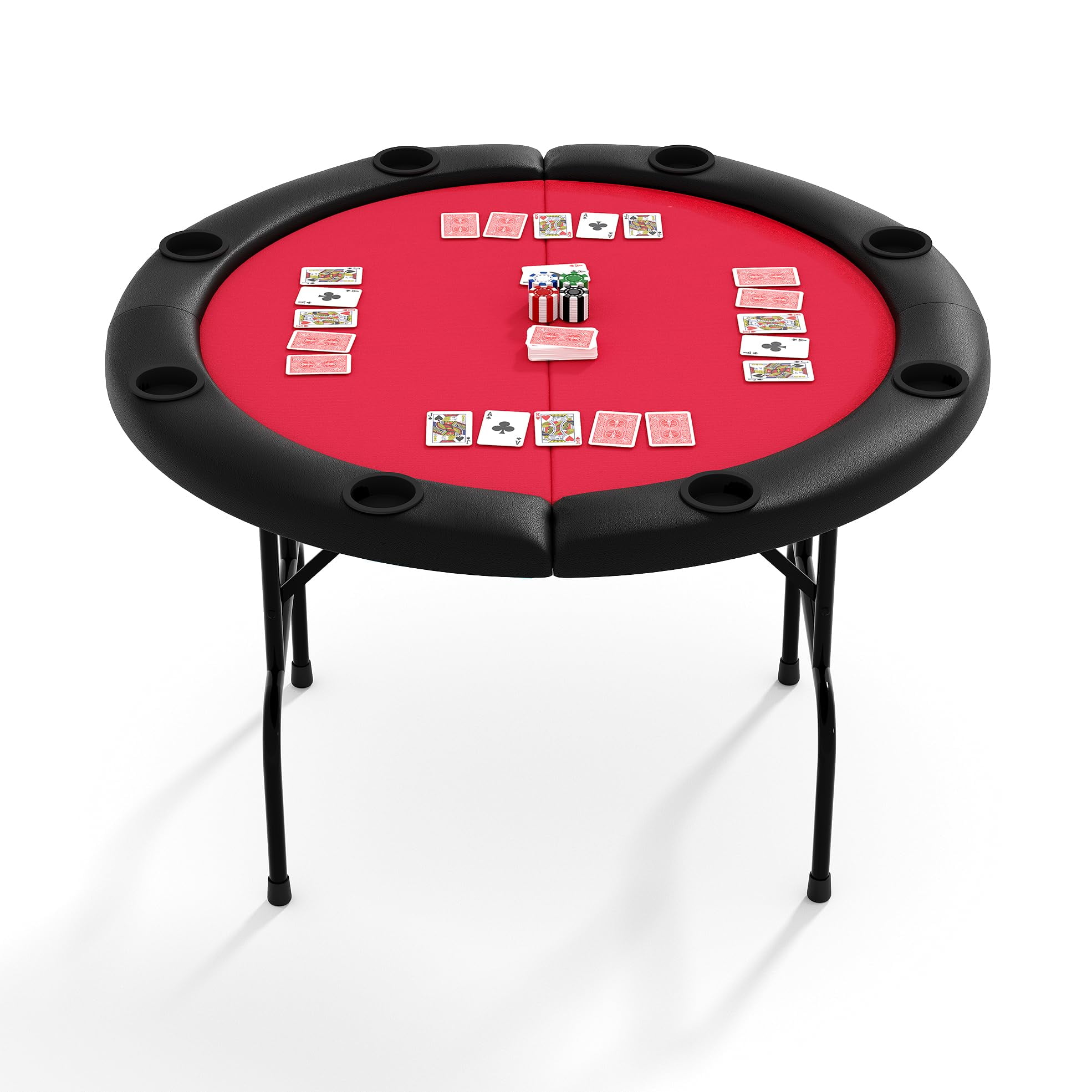 Garvee 48 Inch 8-Player Collapsible Poker Table – Casino-Grade Felt ...