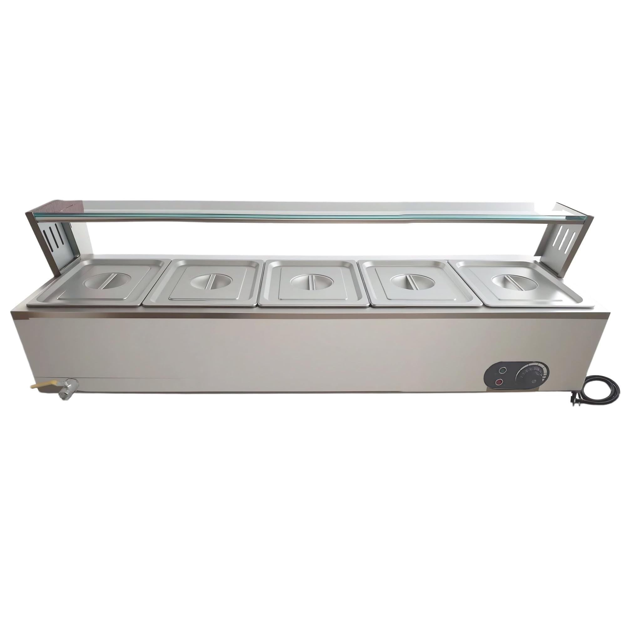 Garvee 5-Pan Commercial Food Warmerr 60QT Stainless Steel Buffett ...