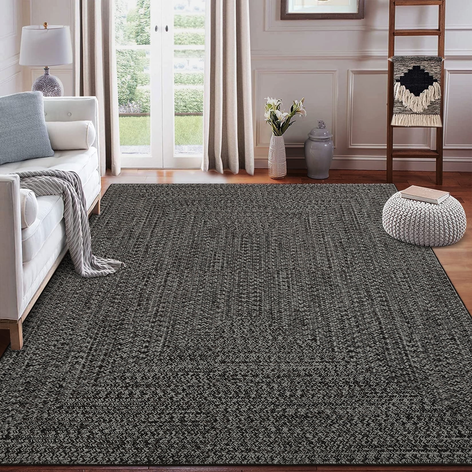 Garvee 5'x7' Area Rugs Braided Print Rug, Machine Washable Indoor Rug ...