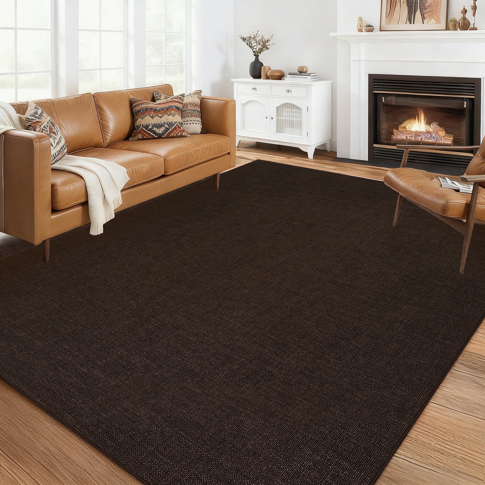 Garvee 5'x7' Modern Solid Color Area Rug Minimalist Woven Textured ...