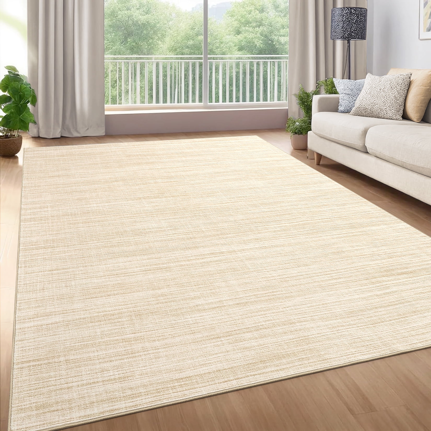 Garvee 5'x7' Modern Solid Color Area Rug with Non Slip TPR Backing ...
