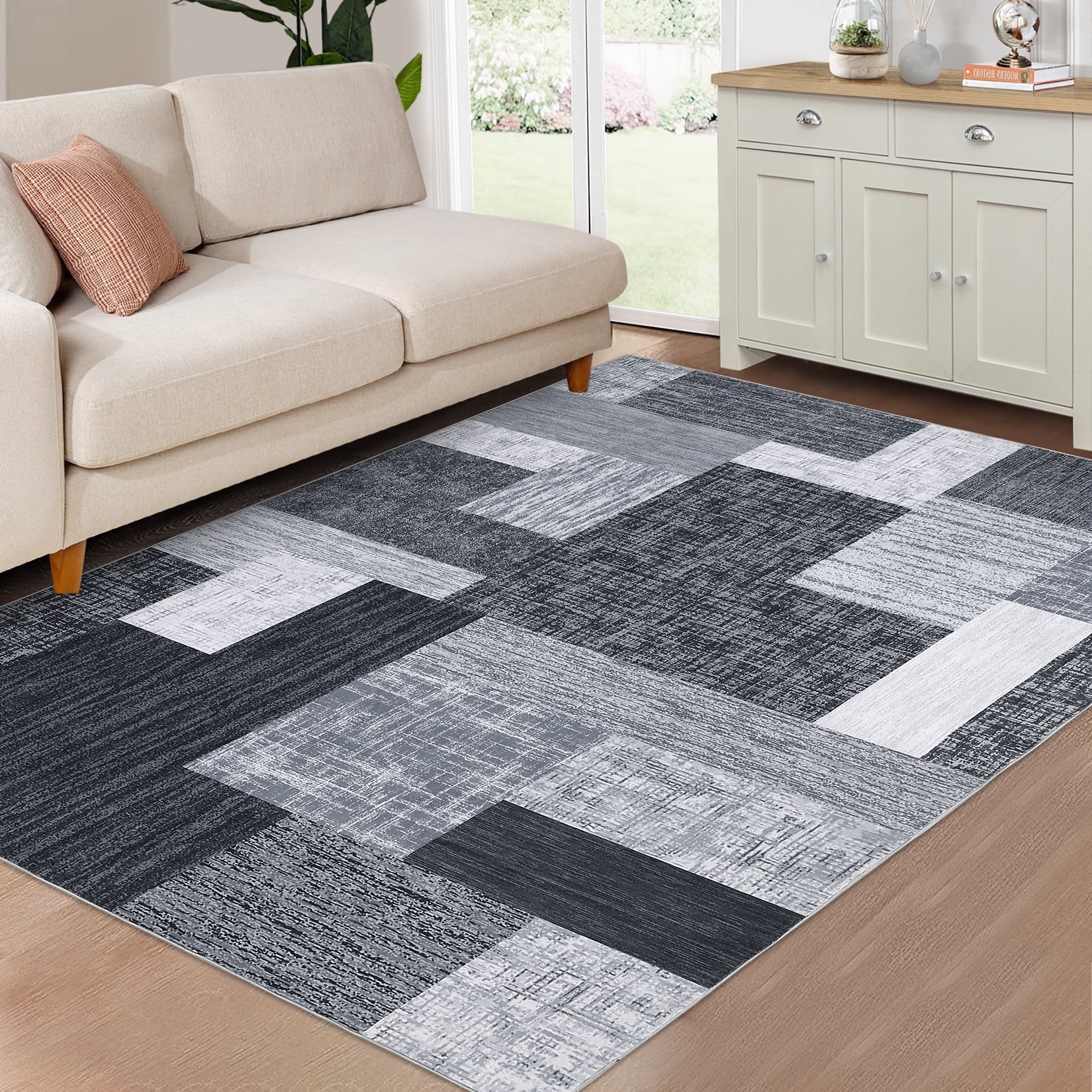 Garvee 5'x7' Washable Rugs for Dining Room Home Office Non-Shedding Non ...