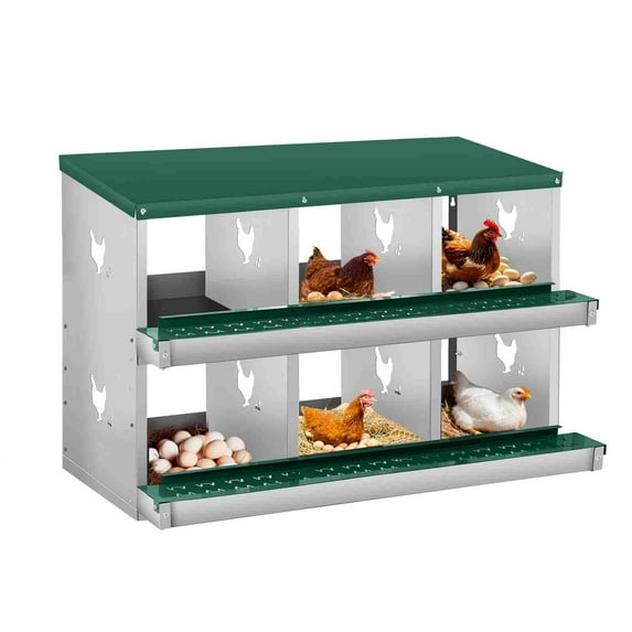 Garvee 6 Compartments Chicken Nesting Boxes without Legs, Roll-Out Egg ...