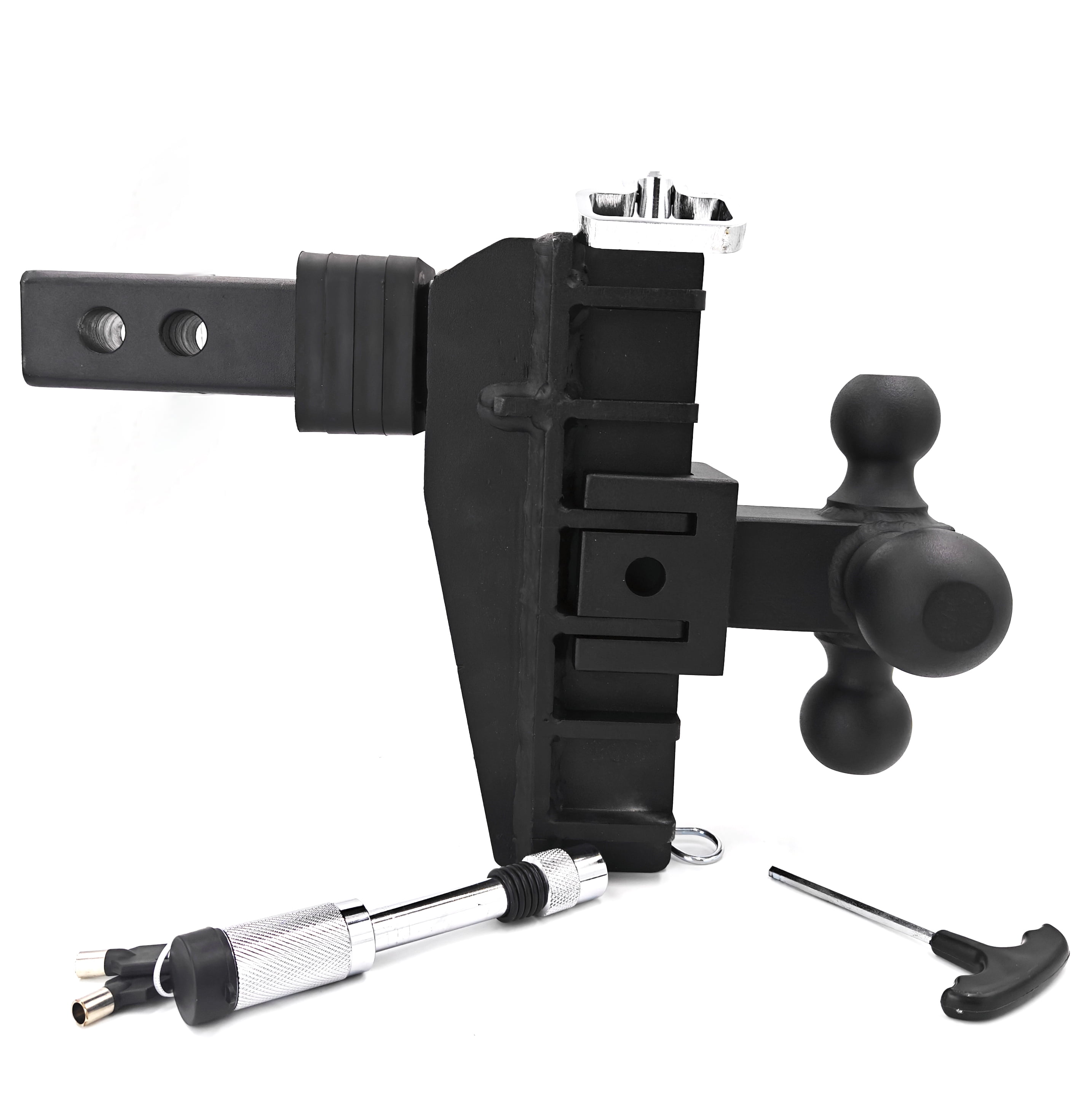 Garvee 6" Drop Hitch Adjustable Trailer Hitch With Hook, Tri-Ball ...