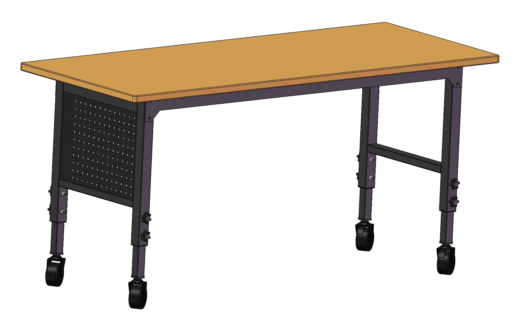 Garvee 60"x24" Workbench, Heavy Duty Rubber Wood Top Workbench with ...