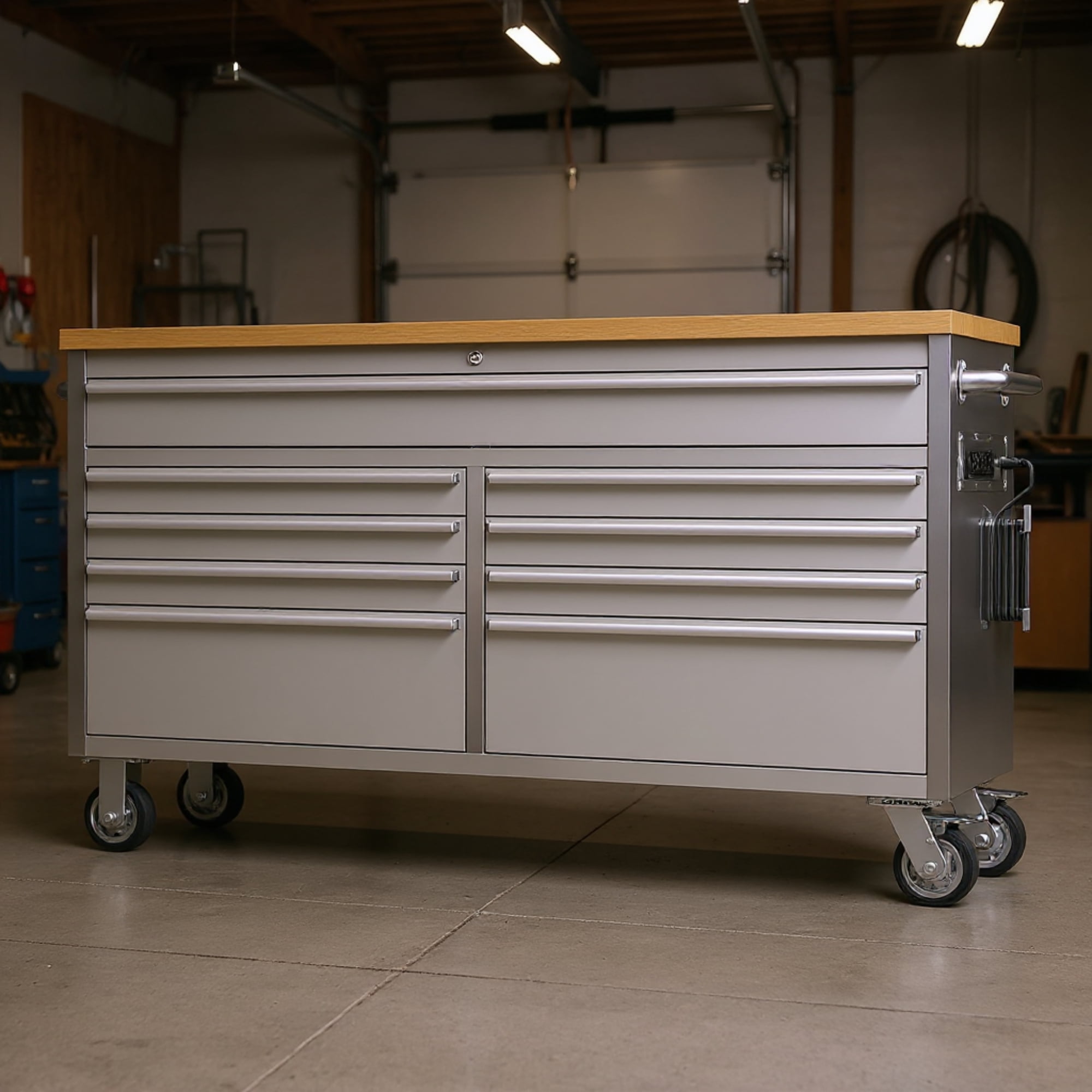 Garvee 61" Tool Chest, Rolling Workbenches with 9 Drawers and Pre ...