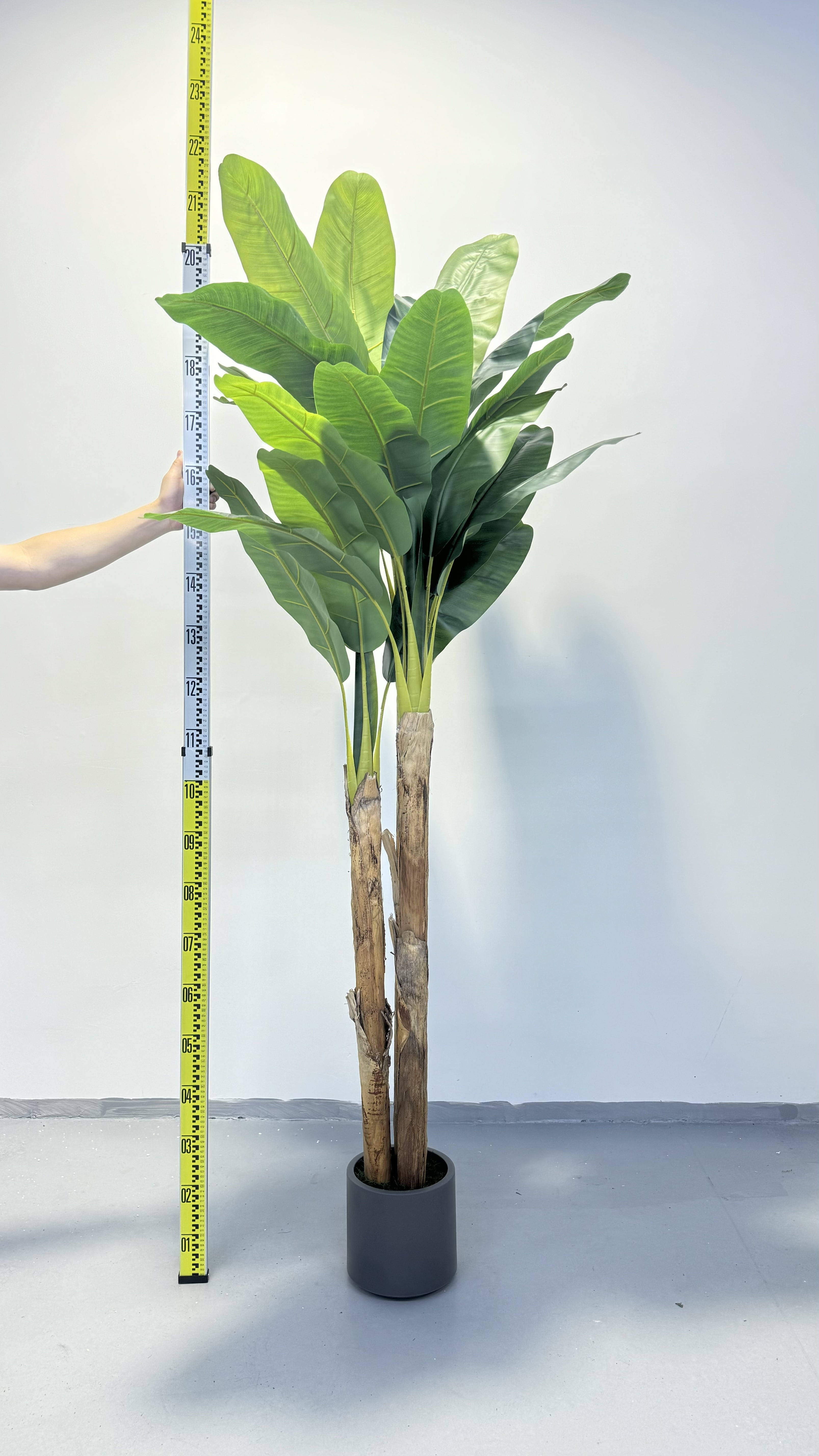 Garvee 6FT Artificial Banana Tree with Grey Planter, Faux Banana Plant ...