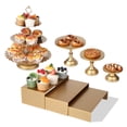 Garvee 7 Piece Gold Dessert Stand Set, 3 Tier Cake Stands & Serving ...