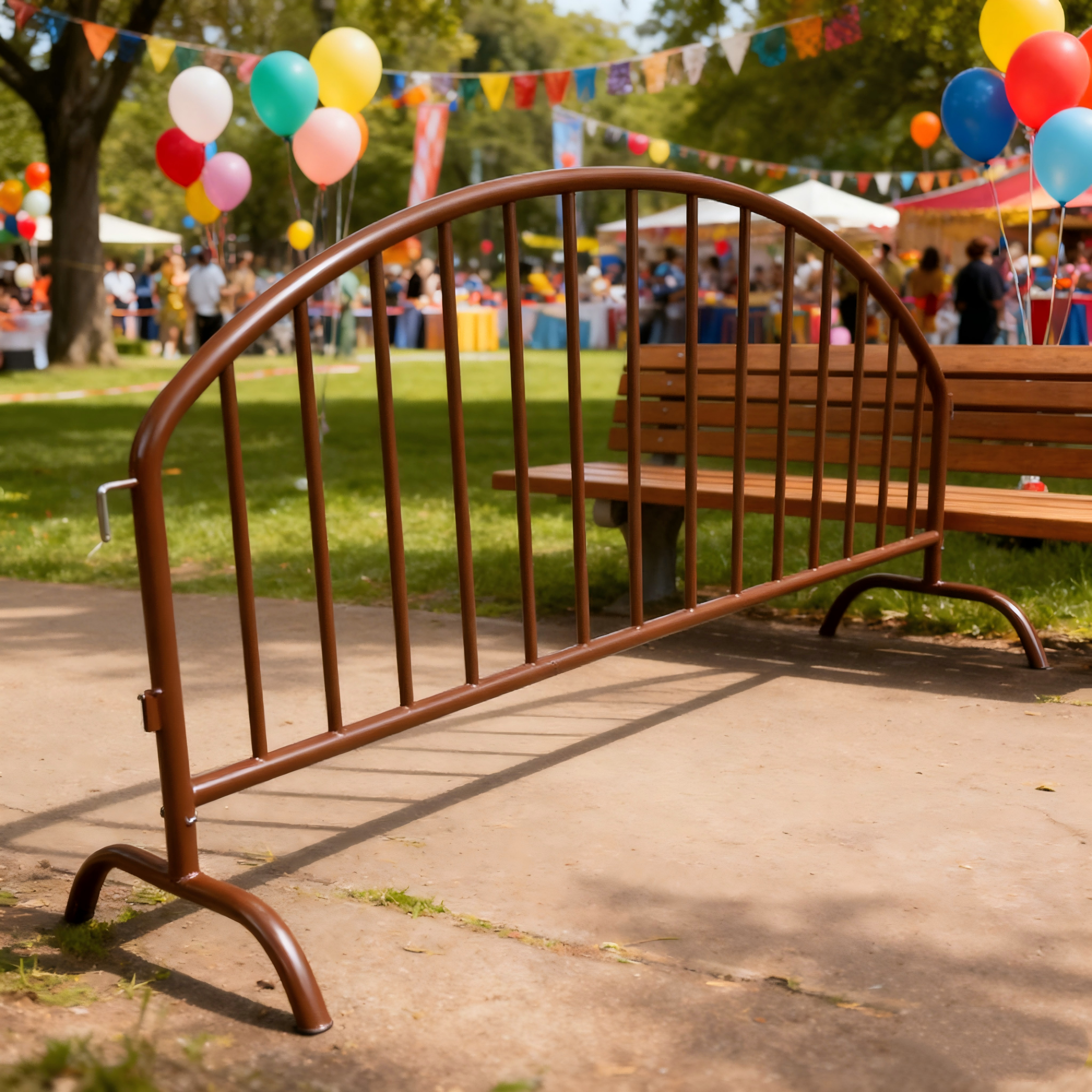 Garvee 7 ft Interlocking Steel Barricade, Powder-Coated Rust-Proof ...