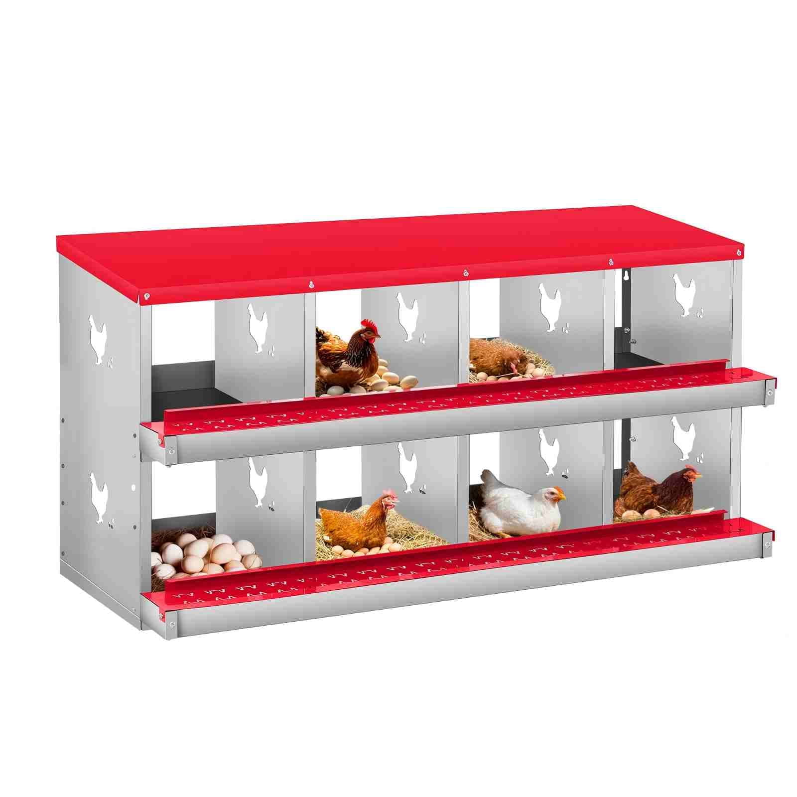 Garvee 8 Compartments Chicken Nesting Boxes without Legs, Roll-Out Egg ...