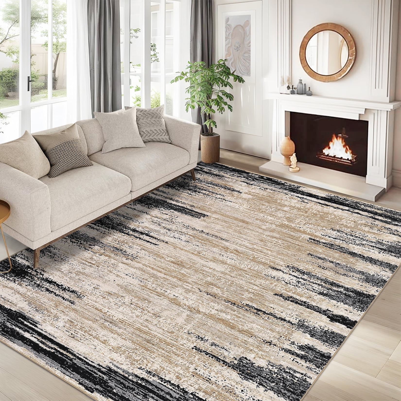 Garvee 9'x12' Area Rugs Modern Abstract Carpet,Machine Washable Rugs ...