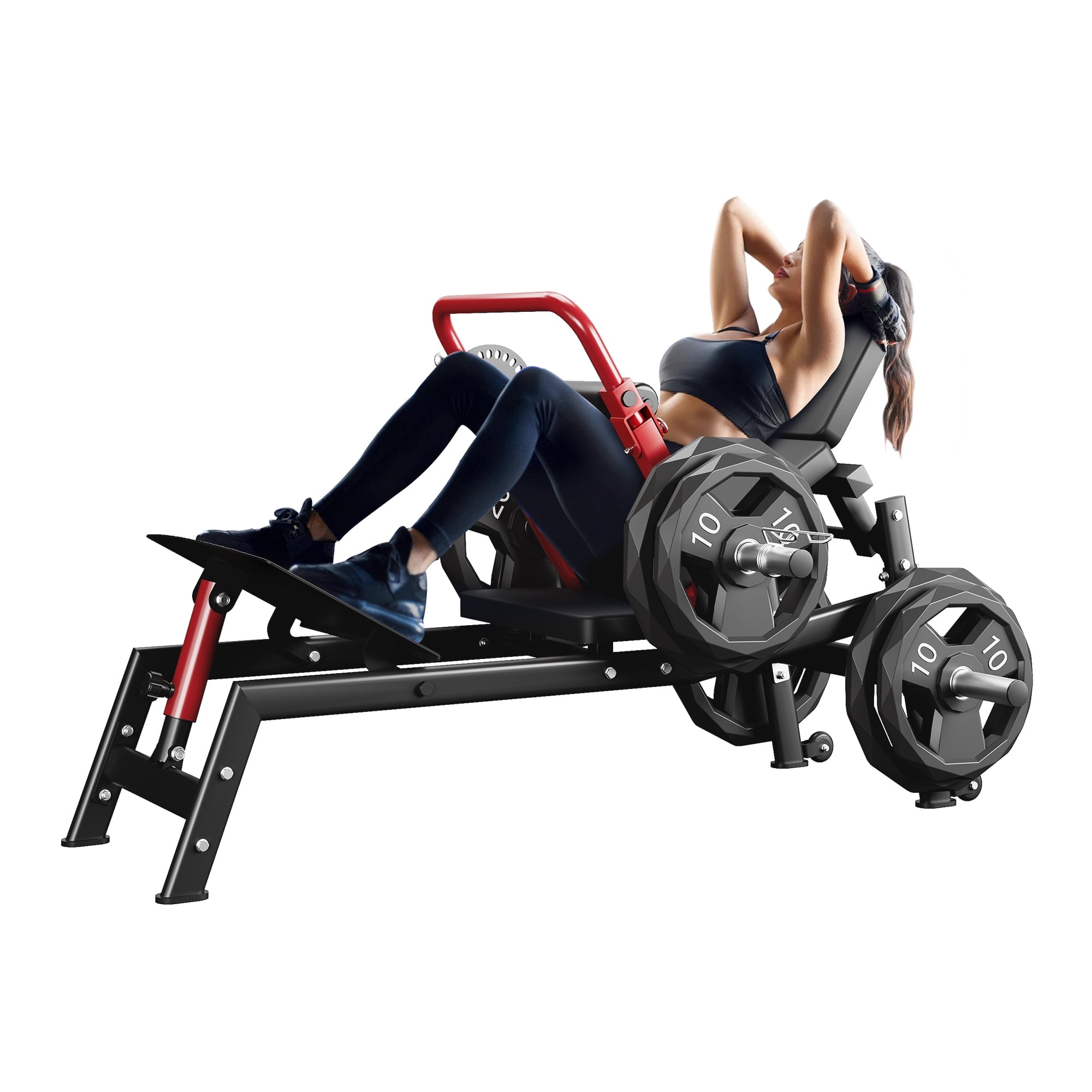 GARVEE Adjustable Hip Thrust Machine, 900 lb Capacity Plate-Loaded ...