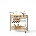 Garvee Bar Serving Cart, with 2-Tier Storage Shelves, Wine Rack, Glass ...