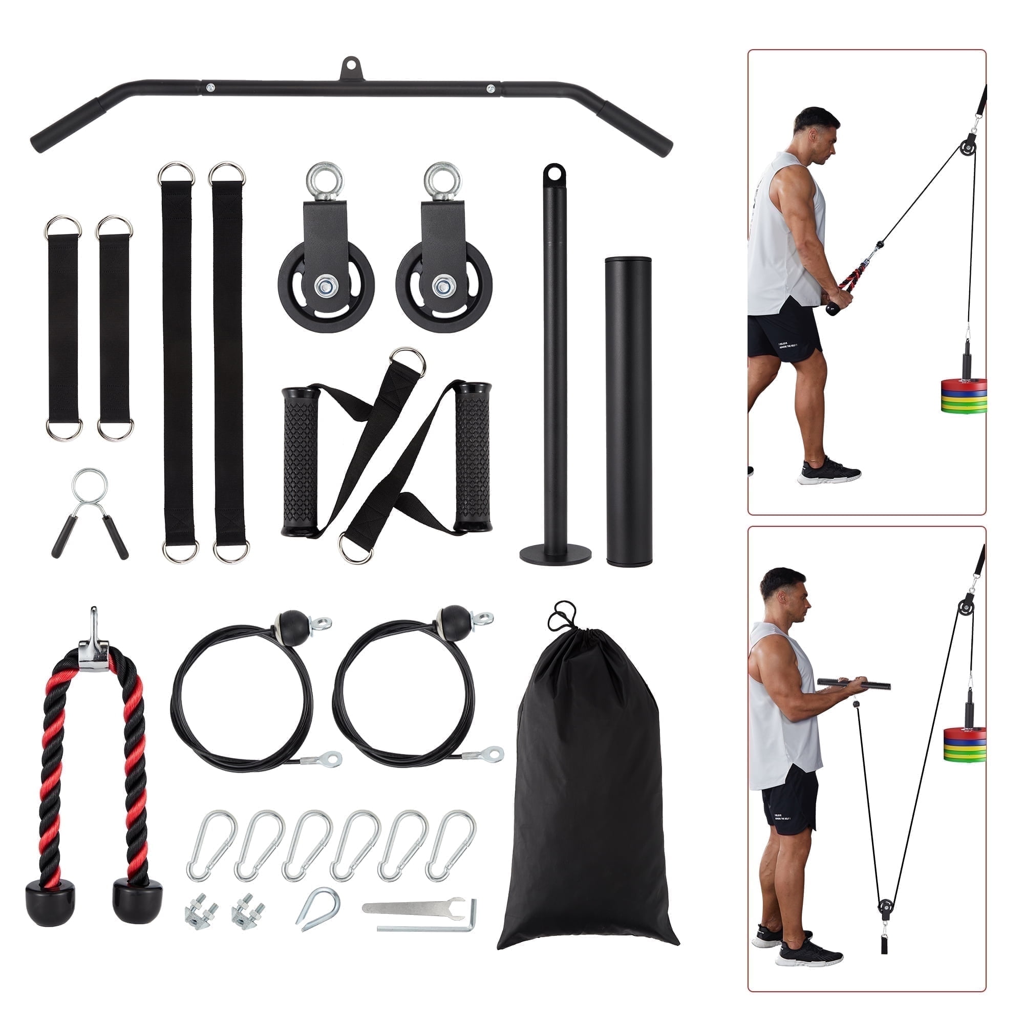 Garvee Cable Pulley System Gym, Lat Pulldown Attachments for Triceps ...