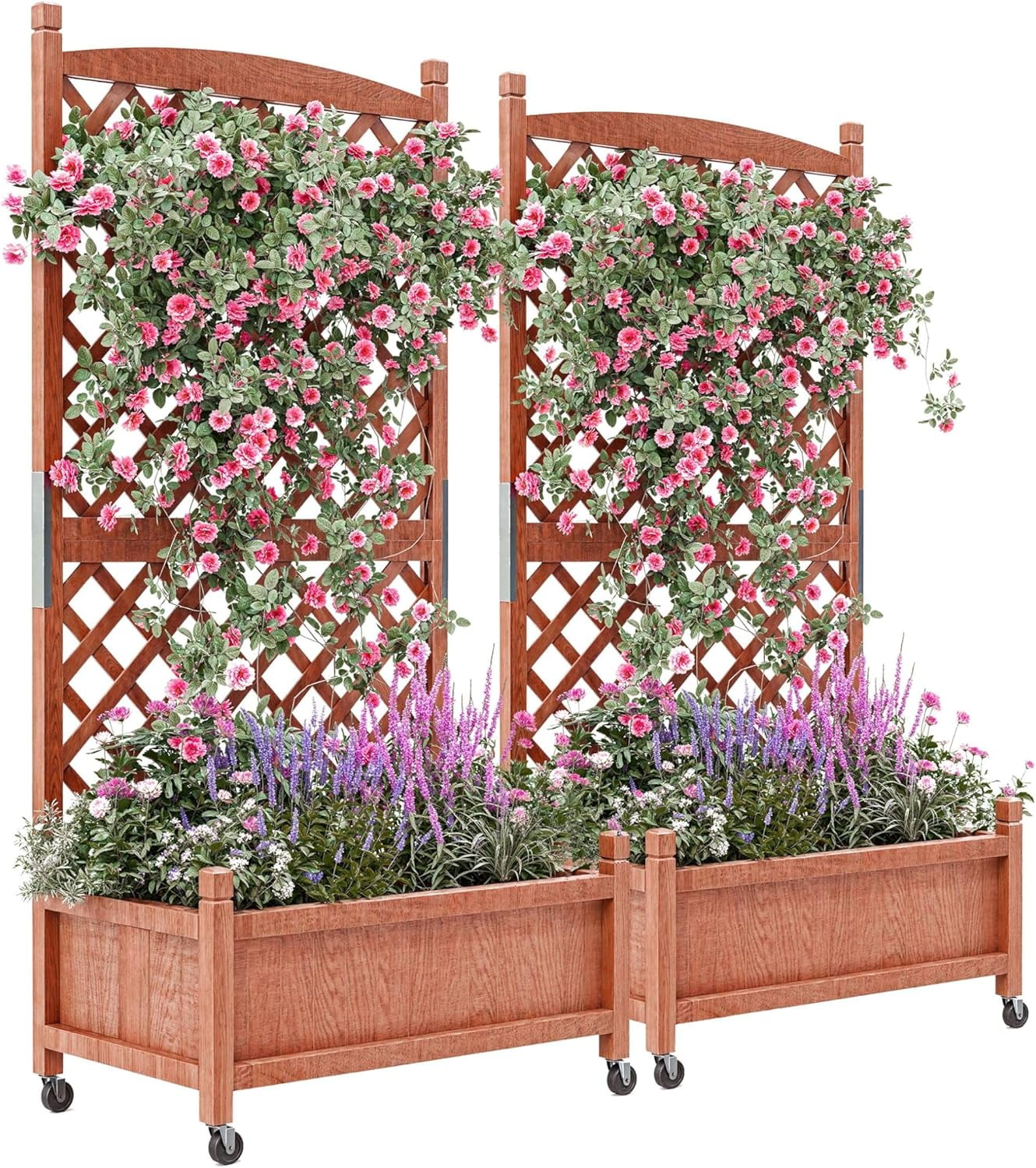 Garvee Cedar Garden Bed Kit with Trellis, Drainage Holes & Wheels, 29. ...