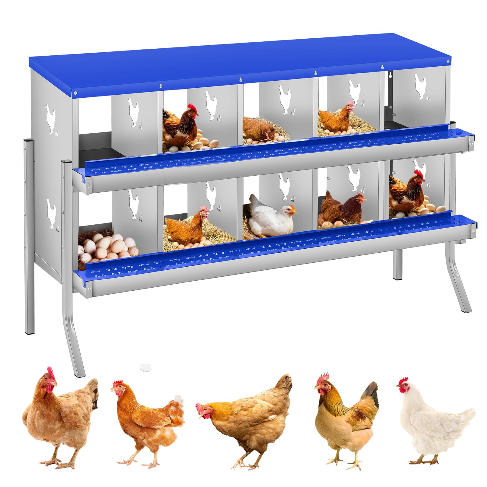 Garvee Chicken Nesting Box, 10 Compartments Nesting Box for Chickens ...