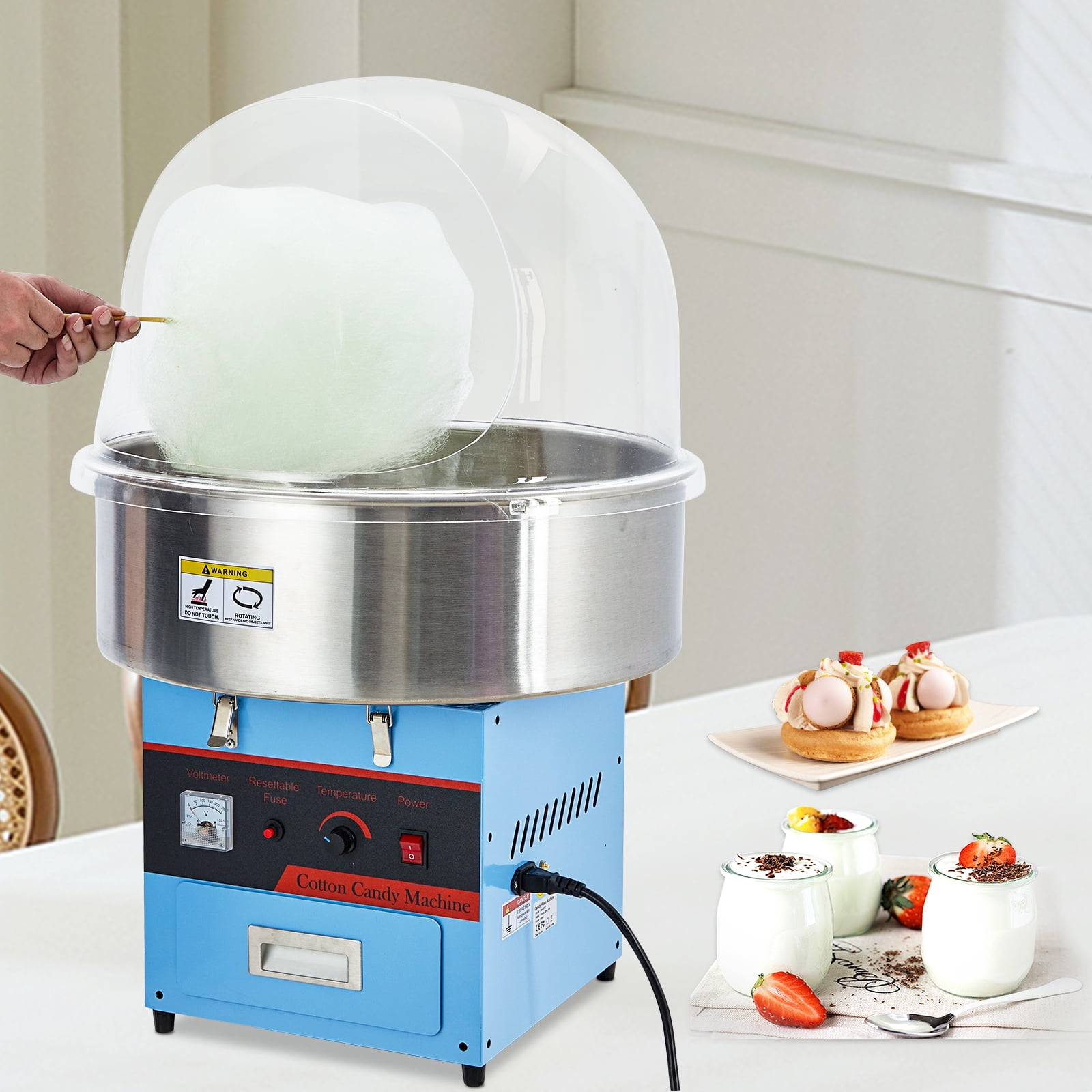 Garvee Commercial Electric Cotton Candy Machine with Cover,Stainless ...