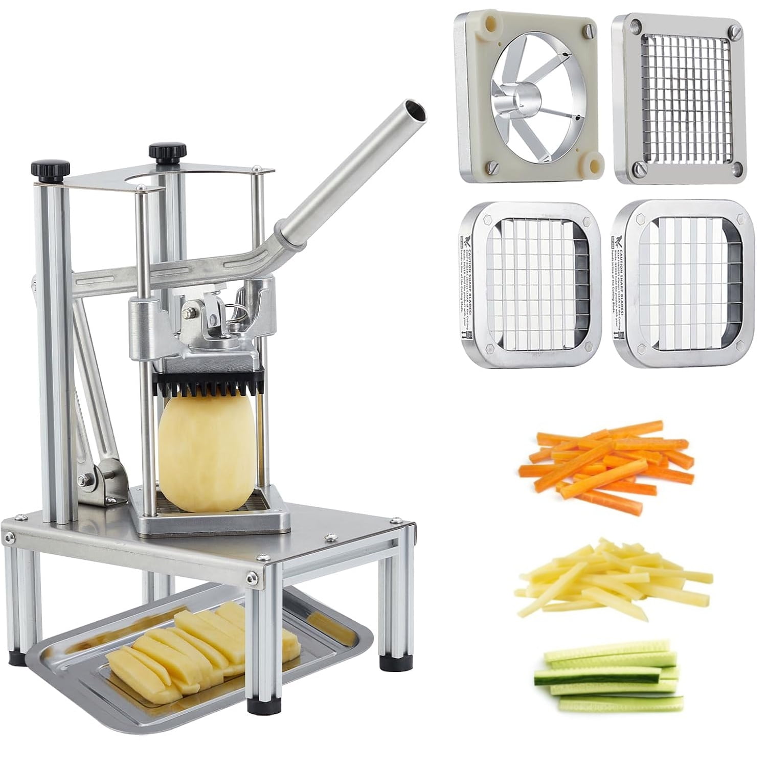 Garvee Commercial Vegetable Fruit Chopper with Tray, Heavy Duty French ...