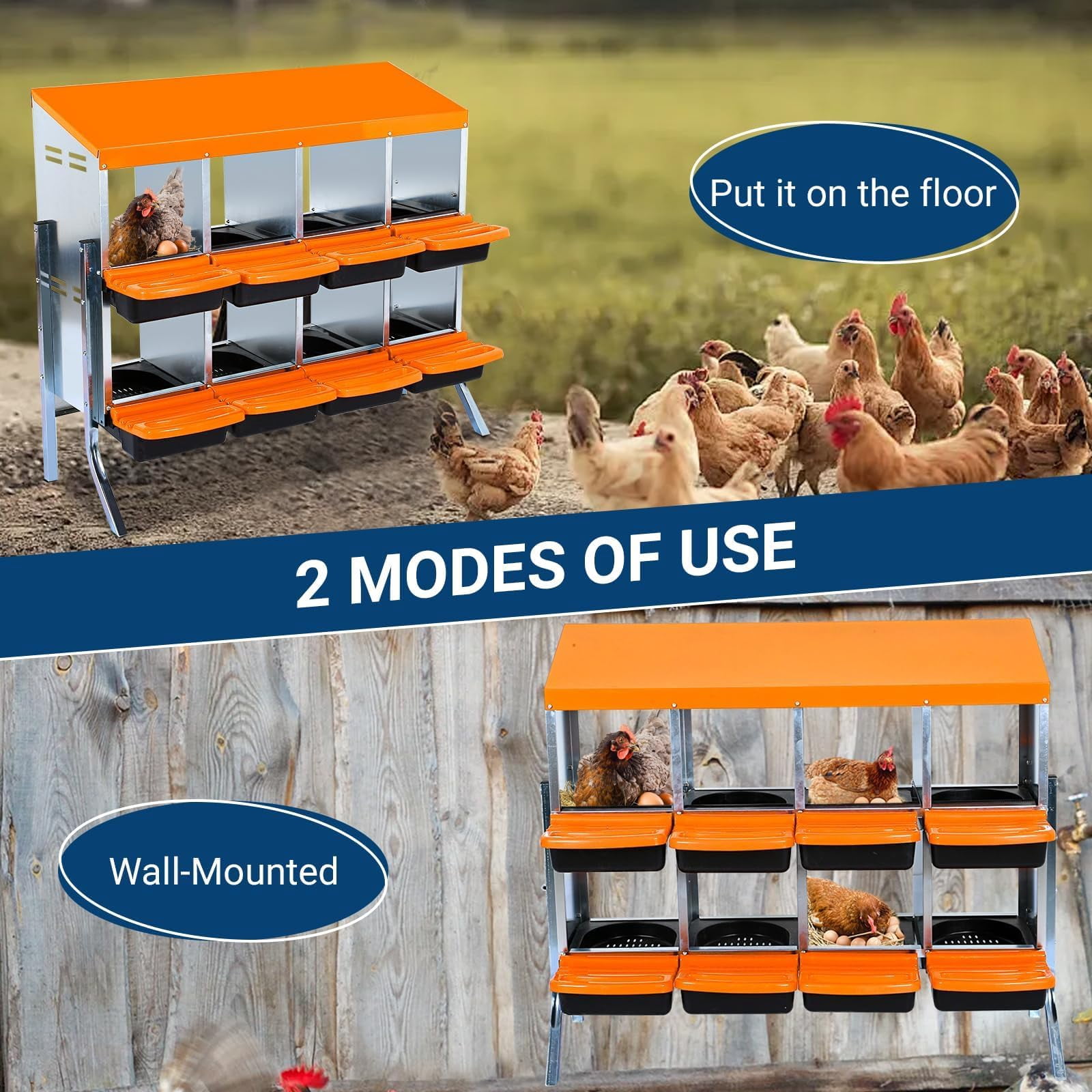 Garvee Compartment chicken nesting box for egg laying, metal poultry ...