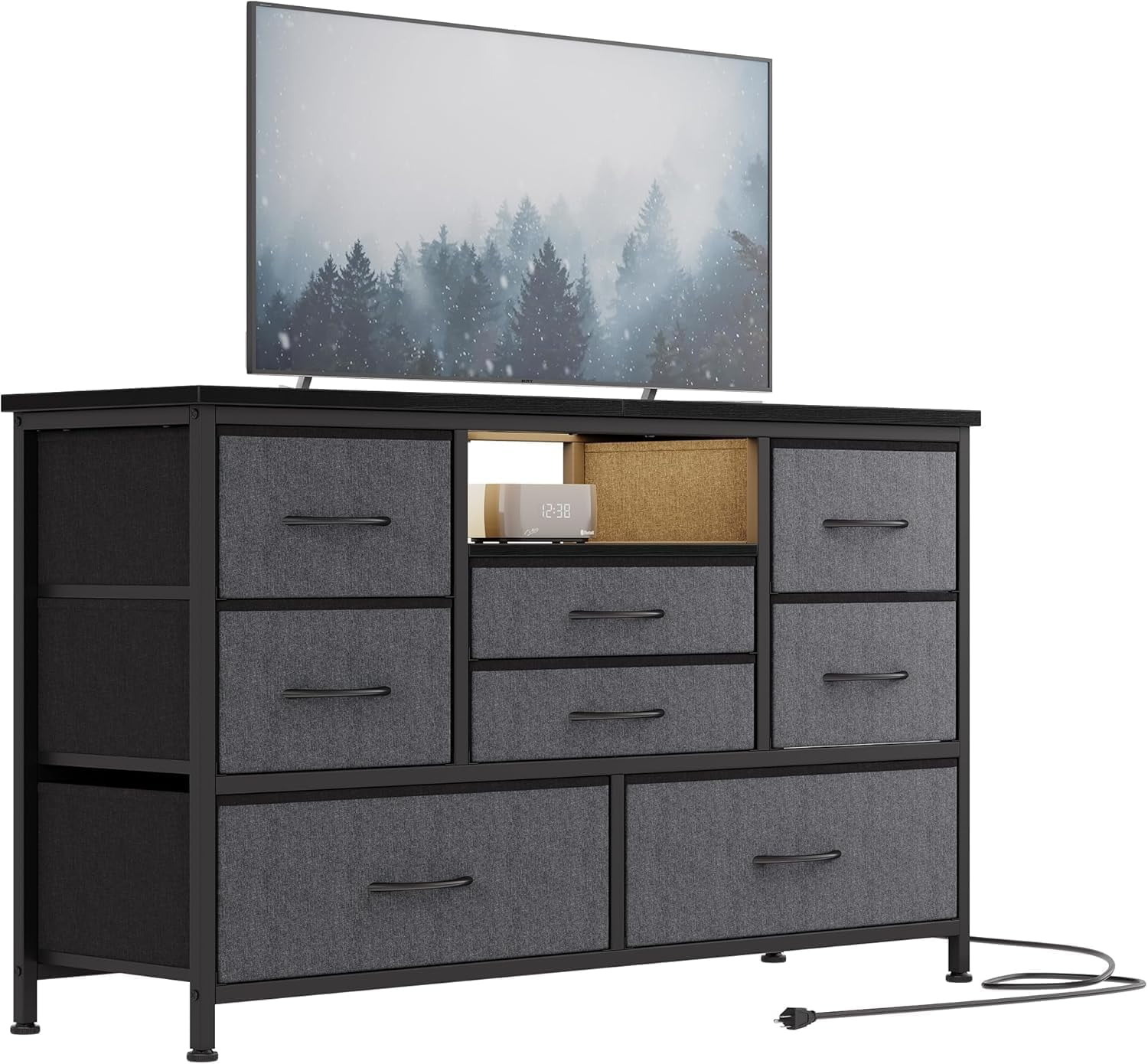 Garvee Dresser for Bedroom with LED Lights & Charging Station | 55'' TV ...