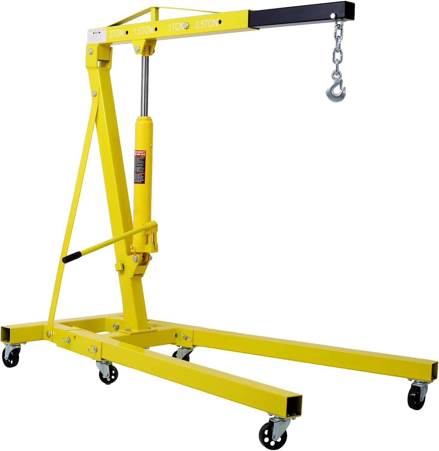 Garvee 2 Ton-4400lbs Heavy Duty Folding Hydraulic Lifting Hoist, Yellow ...