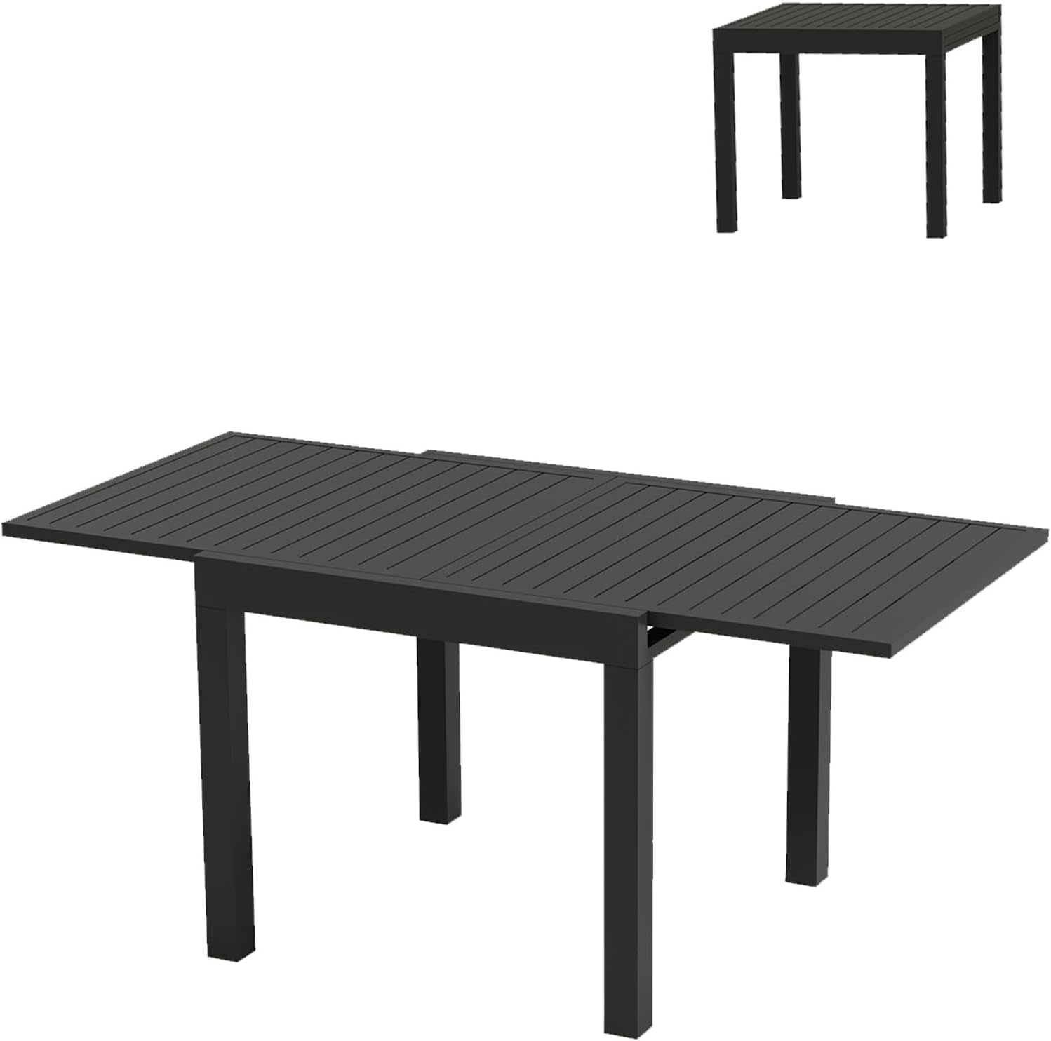 Garvee Expandable Outdoor Dining Table – Adjustable Patio Table for 4-6 ...