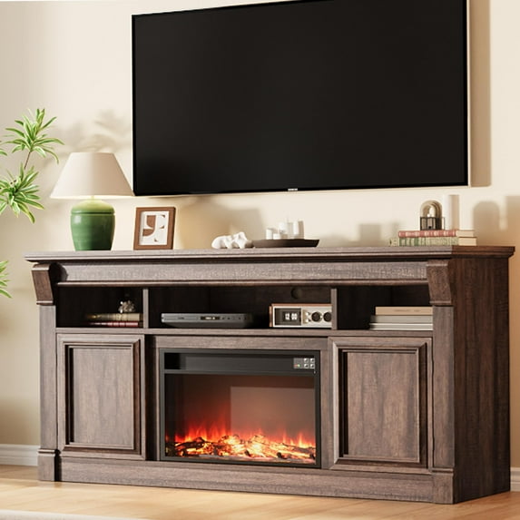 Garvee Farmhouse Fireplace TV Stand, 58 Inch Entertainment Center for ...