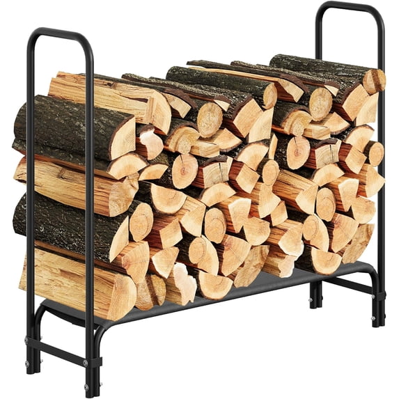 Garvee Firewood Rack Outdoor, Fireplace Log Holder with Fabric Mesh ...