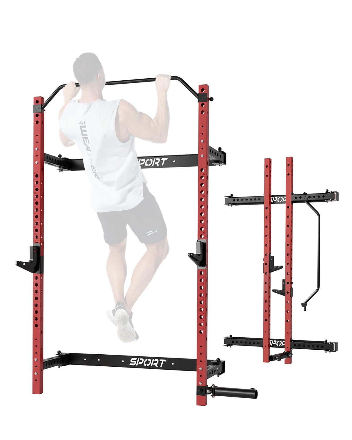 Garvee Folding Power Rack with 1000 lb Capacity, Wall Mounted - Walmart.com
