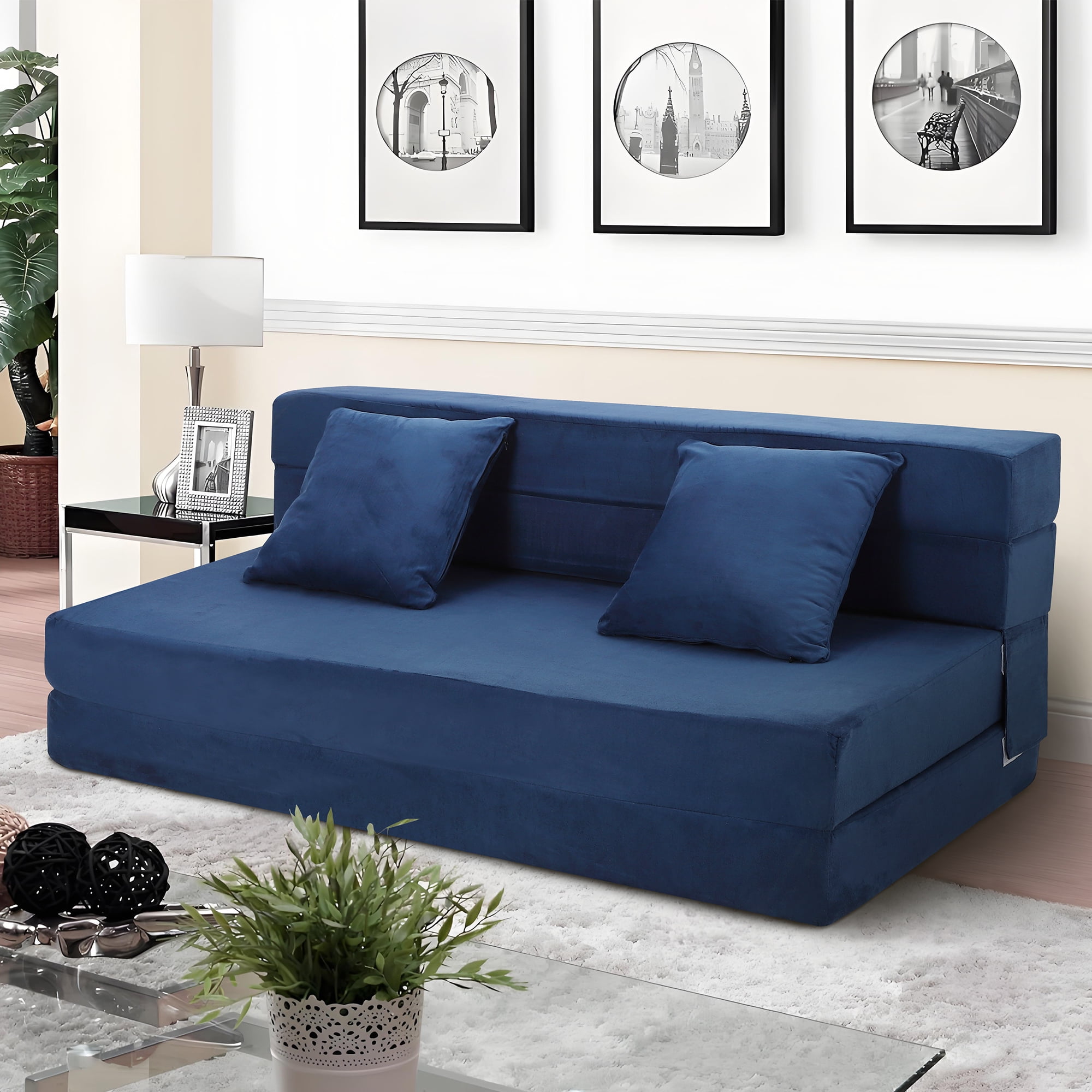 Garvee Folding Sofa Bed with Pillows, Convertible Sleeper Chair, Modern ...