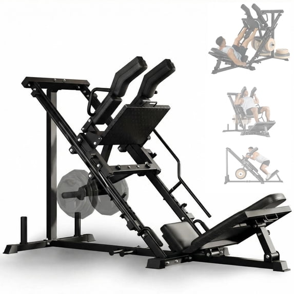 GARVEE 1200lb Leg Press Hack Squat Machine,3-in-1 Multifunctional Leg ...