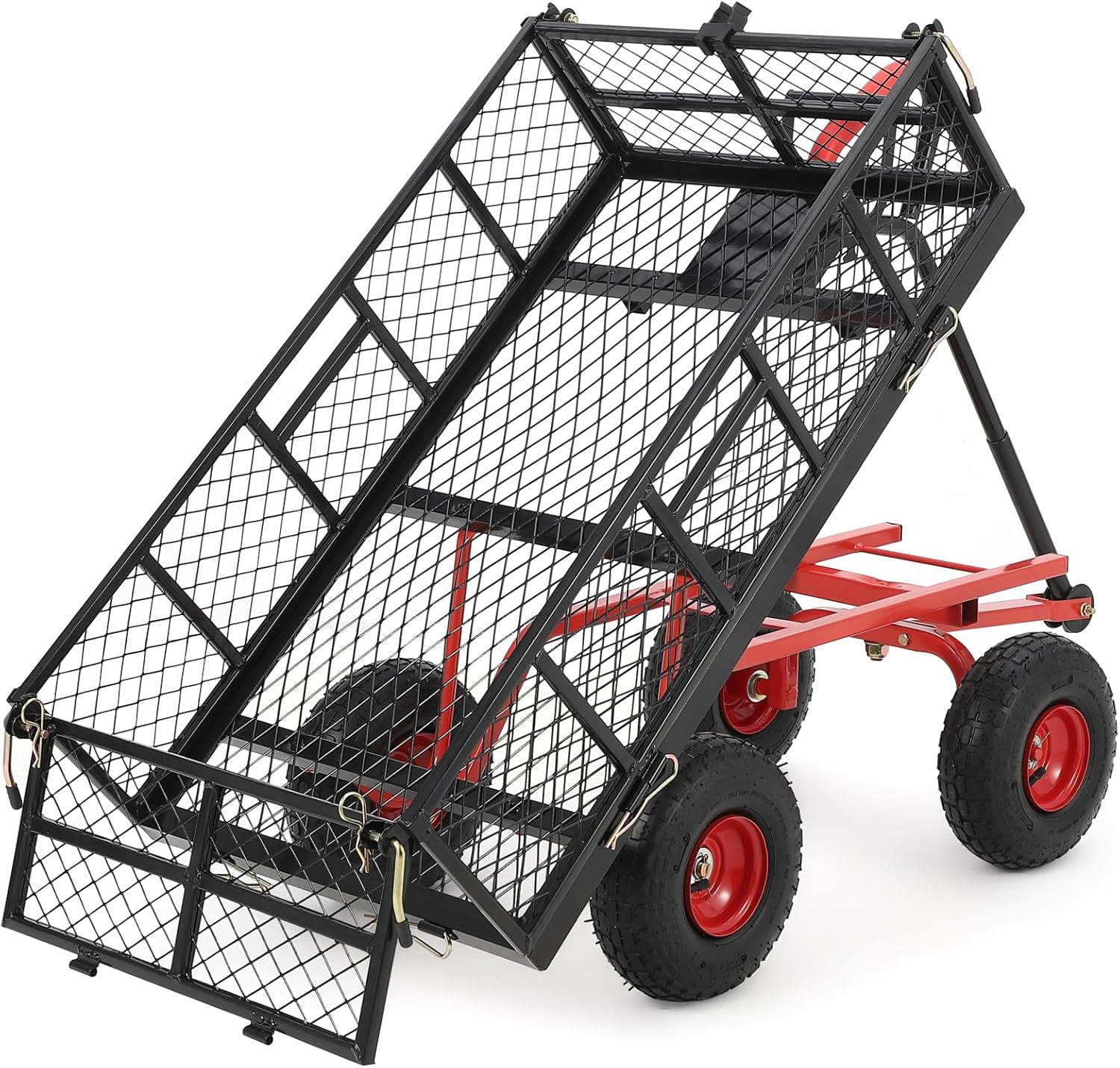 Garvee Heavy Duty Steel Garden Dump Cart 880 Lbs Capacity, Metal Garden ...