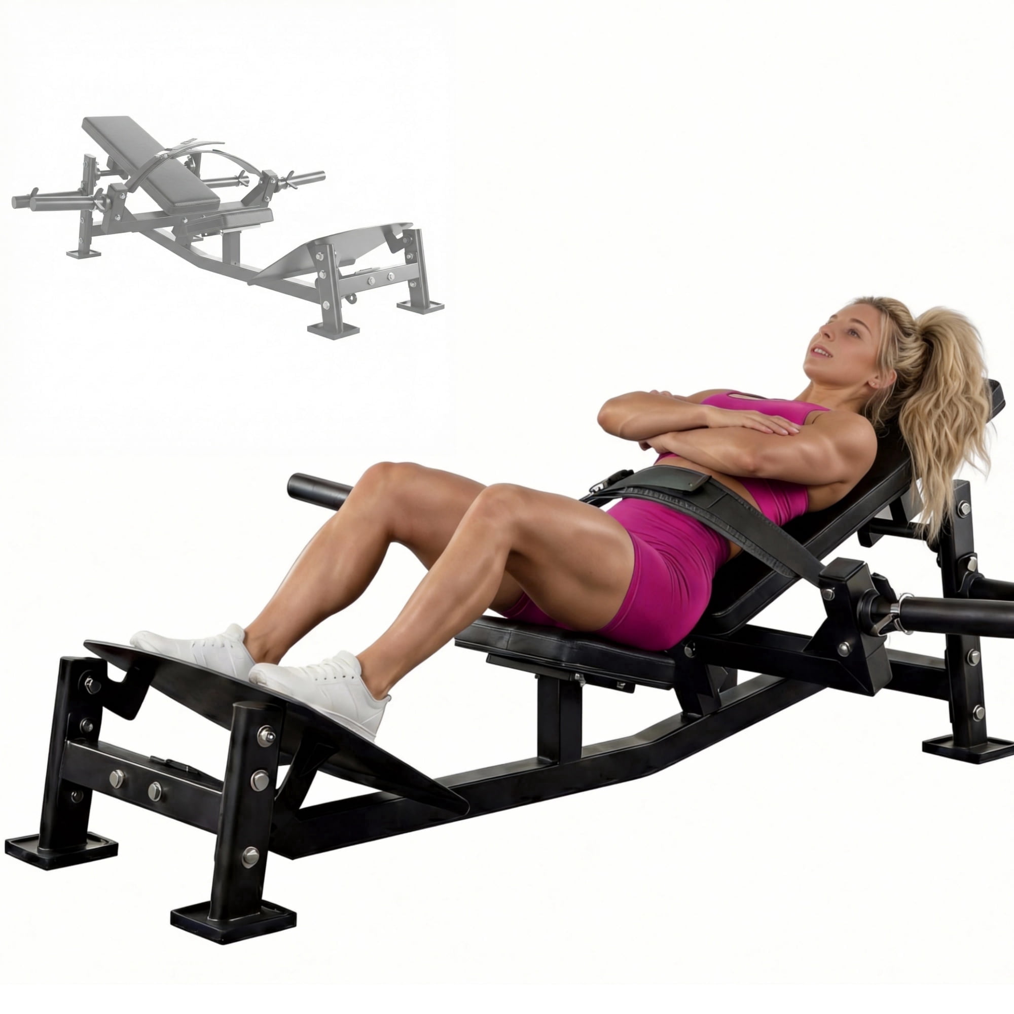GARVEE Hip Thrust Machine,830LBS Heavy Duty Glute Bridge Machine with ...