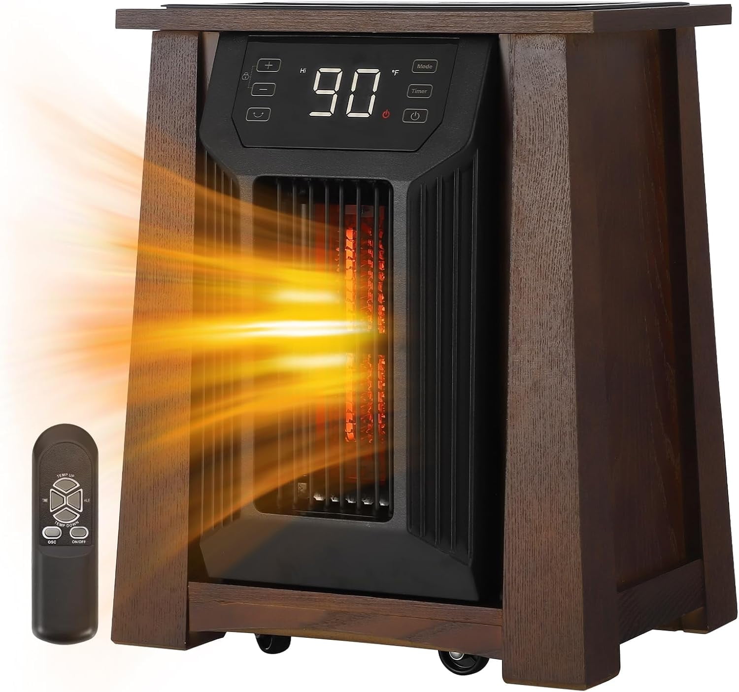 Garvee Infrared Quartz Space Heater, 1500W Remote Control & Portable ...