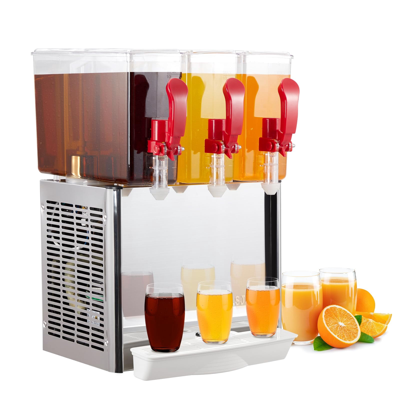 GARVEE Commercial Juice Dispenser, 30L Capacity, 3 Tanks, Stainless ...