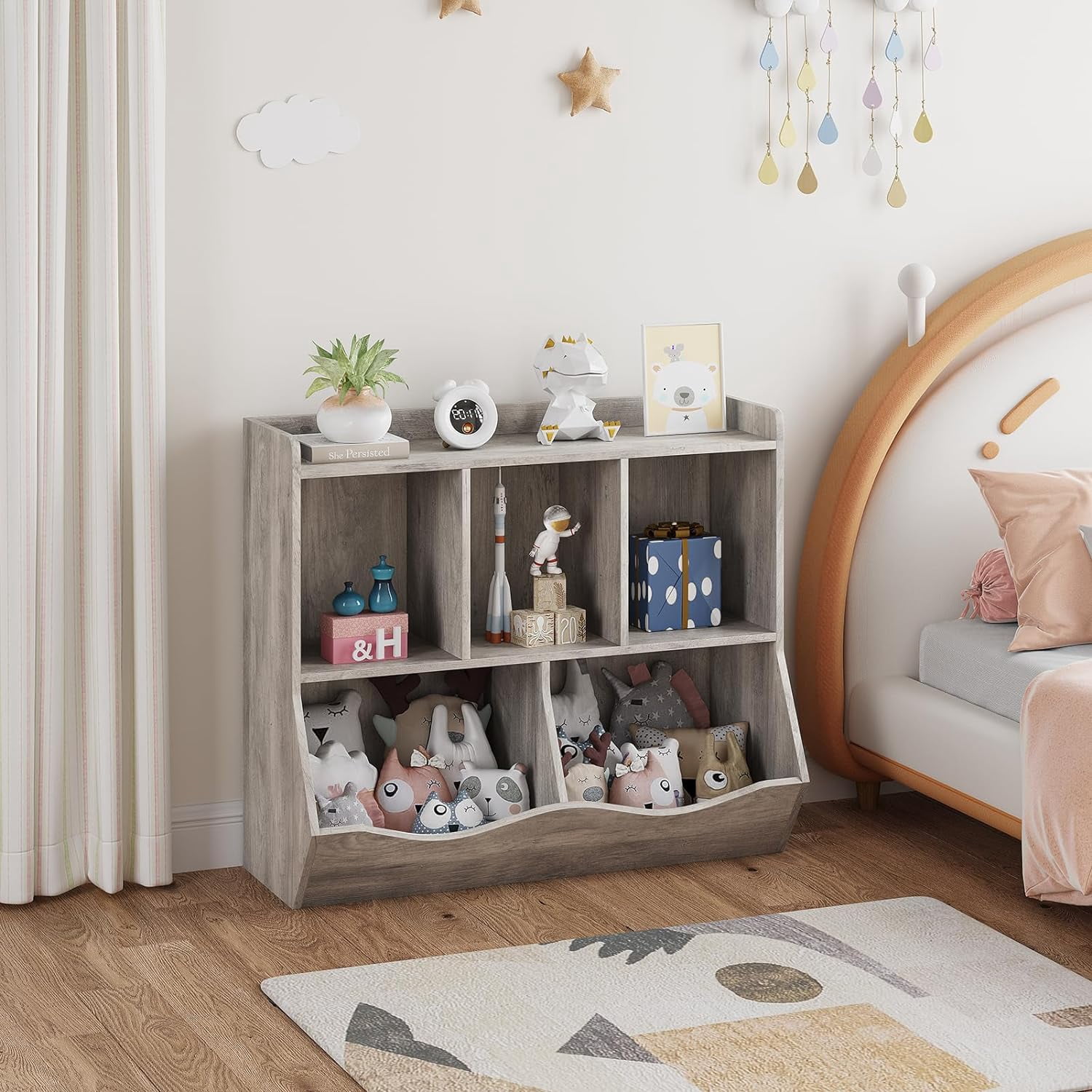 Garvee Kids Bookshelf and Toy Storage Bookcase – Multi-Shelf Cubby ...